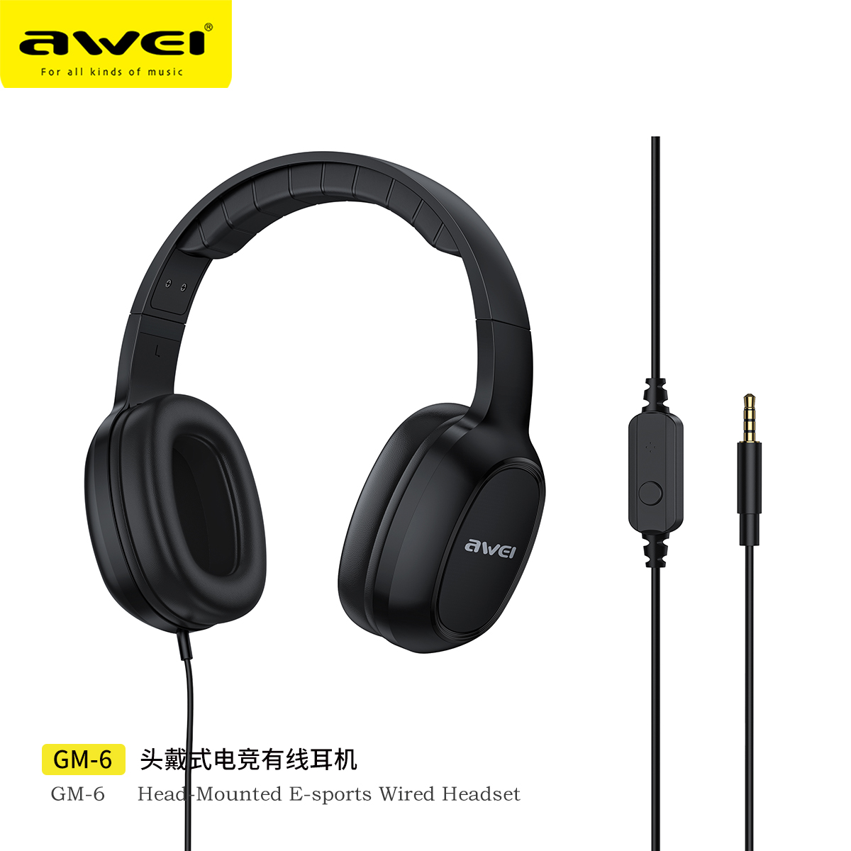 Awei GM-6 3.5mm Stereo Wired Headphone - gadgetsea